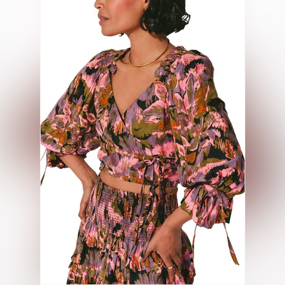 Cleobella | Tops | Nwt Cleobella Leighton Wrap Crop Shirt Top In ...
